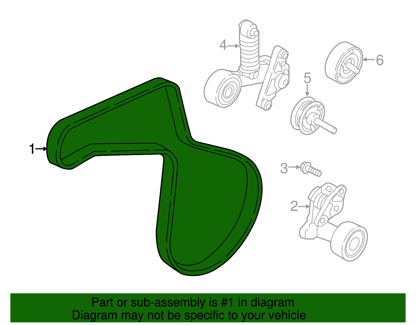 Hyundai - 25212-2E660 - Serpentine Belt - 2016-2019 Hyundai Sonata ...