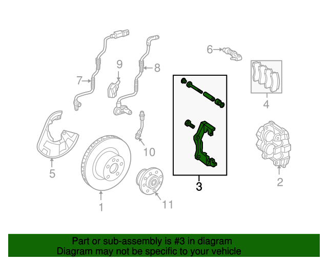 000-420-24-15 - Disc Brake Caliper Bracket 2000-2006 Mercedes-Benz ...