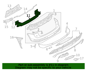 2018-2023 Audi Bumper Impact Bar 80A-807-309-C | AutoNationParts.com