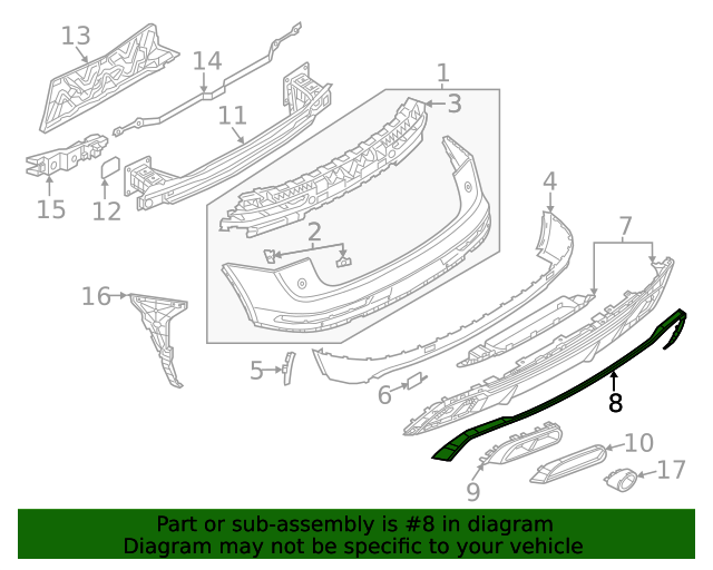 2021-2024 Audi SQ5 Outer Molding 80F-807-968-A-T94 | Audi USA Parts