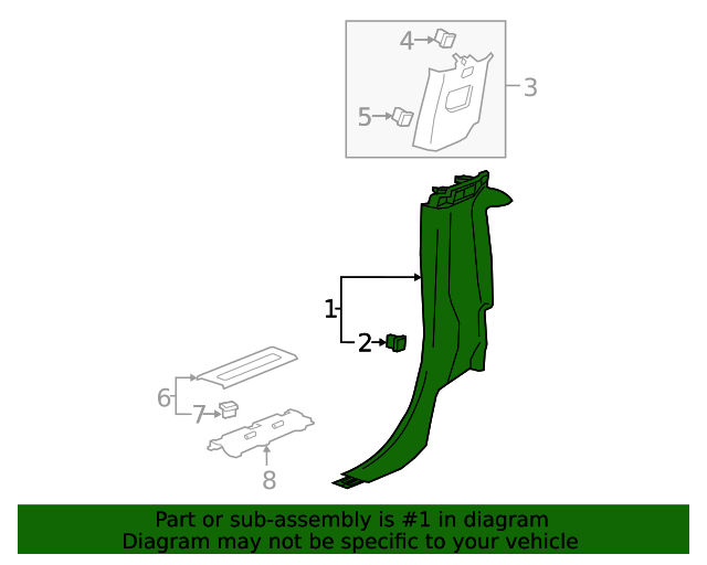 2019-2021 GM Lock Pillar Trim 84640164 | GMPartsDirect.com