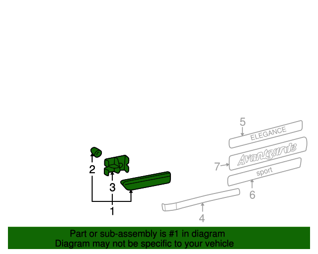 208-690-02-62-9999 - Body Side Molding 1998-2003 Mercedes-Benz ...