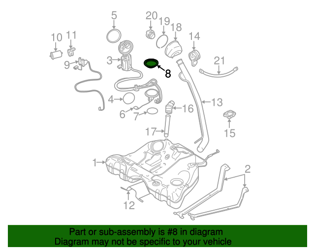 1999-2014 Volvo Lock Nut - Driver's Side (LH) 8649739 | TascaParts.com