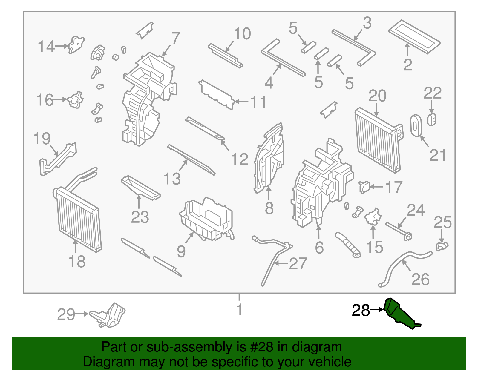 Hyundai - 97282-A5000 - Floor Duct - 2013-2017 Hyundai Elantra GT | OEM ...