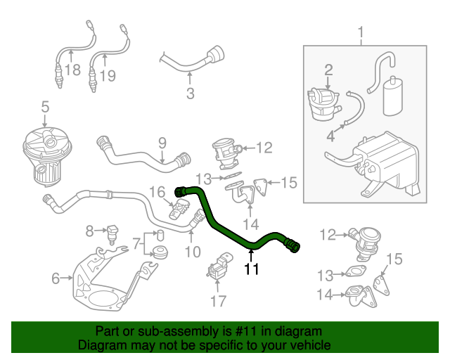 2007-2009 Audi Q7 Secondary Air Injection Pump Hose 4L0-131-206-A ...