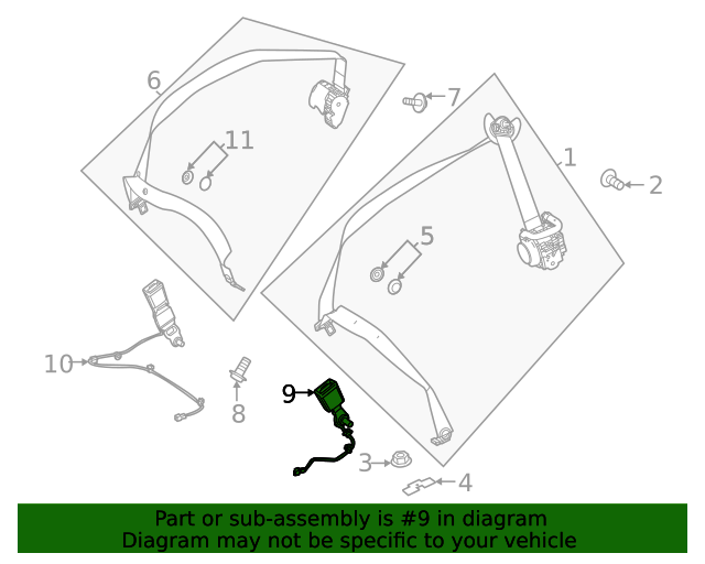 247-860-97-00-9051 - Buckle 2020-2021 Mercedes-Benz GLB 250 | Mercedes ...