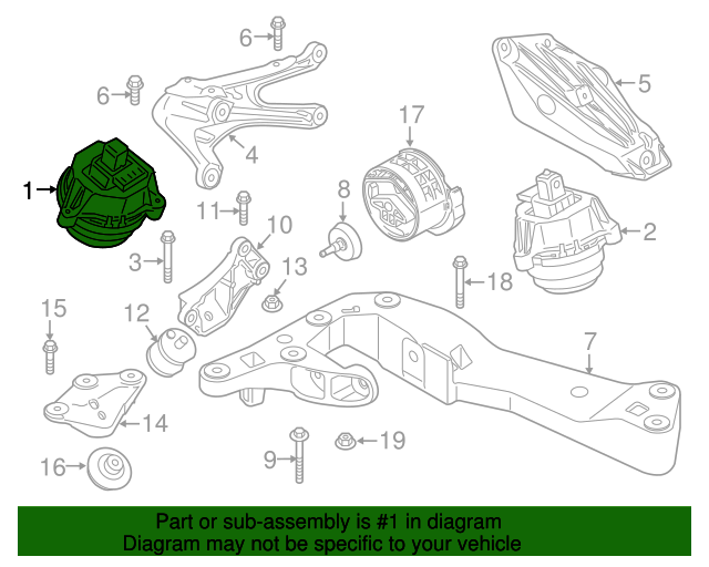 2017-2023 BMW Engine Mount 22-11-6-860-472 | AutoNationParts.com