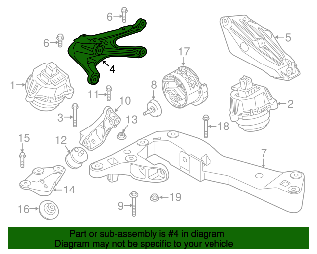 22-11-6-876-216 - Engine Mount Bracket 2017-2024 BMW | AutoNationParts.com
