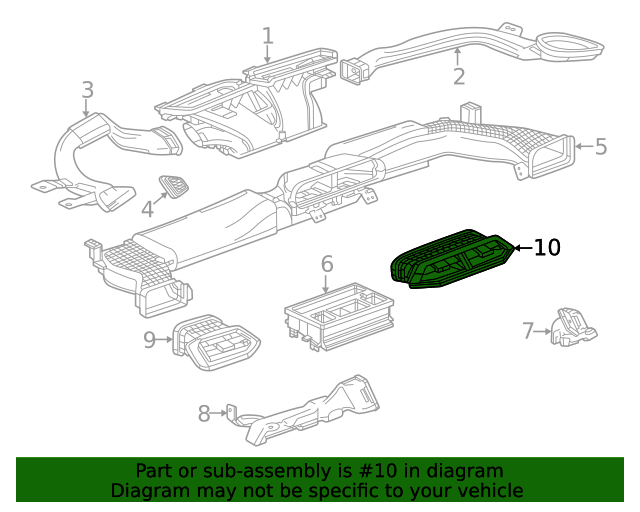 Silver Instrument Panel Center Air Outlet 42769517 | GMPartsDirect.com