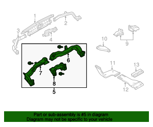 27982-6JF0A - Instrument Panel Air Duct 2021-2023 Nissan Armada ...