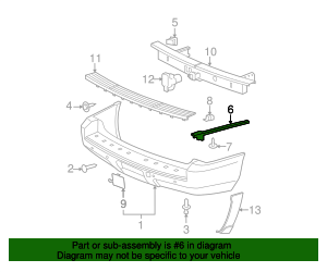 2007-2014 GM Rear Driver Side Bumper Fascia Support Bracket 10355547 GM ...