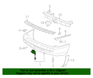 2007-2014 GM Primed Rear Bumper Fascia Access Hole Cover 15811584 GM ...