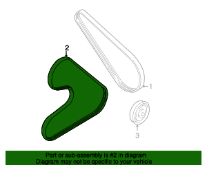 2001-2003 Mitsubishi Power Steering Belt MD373622 | MitsubishiParts.com