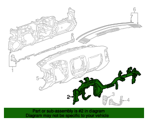 2014-2019 gm Instrument Panel Tie Bar 84353997 | GMPartsDirect.com