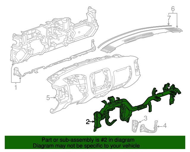 2014-2019 gm Instrument Panel Tie Bar 84353997 | GMPartsDirect.com