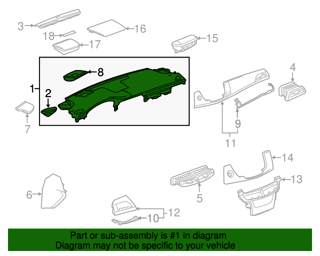 2016-2020 Cadillac CT6 Upper Pad 84049643 | GMPartsDirect.com