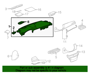 2016-2020 Cadillac CT6 Black Instrument Panel Upper Trim Panel 84601634 ...