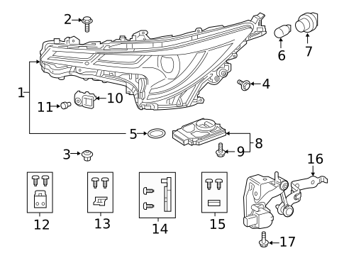 Headlamp Components for 2019 Toyota Corolla | Toyota Parts Center