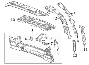 2021-2022 GM Rear End Upper Panel Reinforcement 84698498 ...