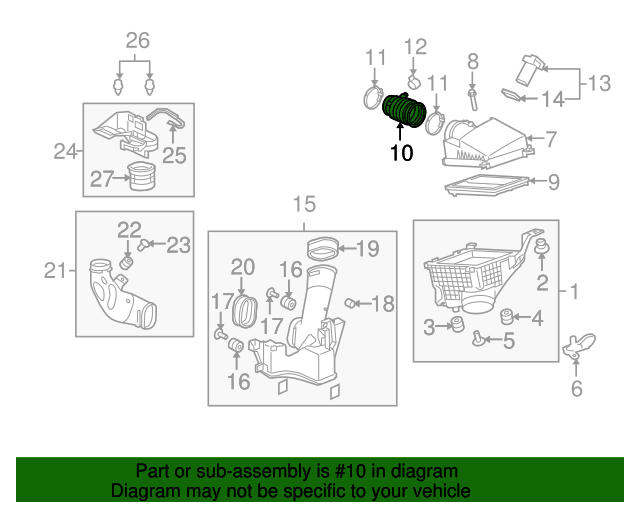 17228-RK2-A00 - Air Flow Tube 2009-2014 Acura TL | AutoNation Parts