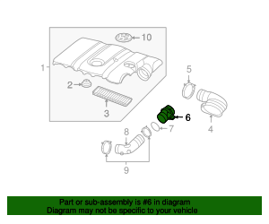 2010-2014 Volkswagen Golf Air tube 07K-129-637 | vwpartscente