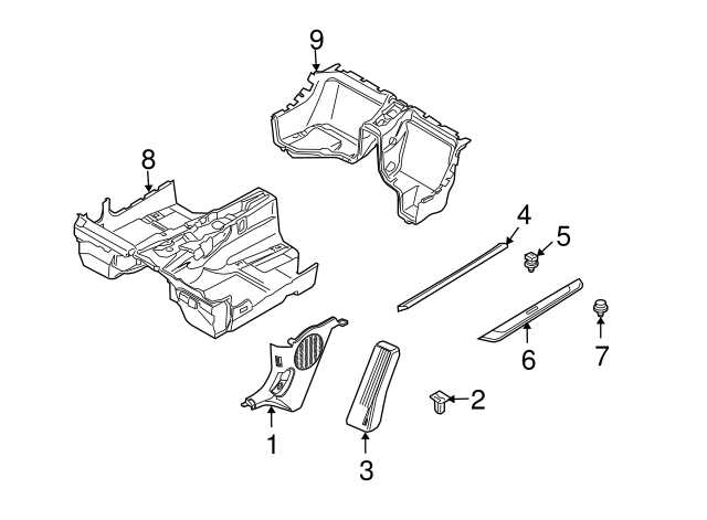 51477016654 - 2003-2016 BMW Z4 Sill Trim (51-47-7-016-654) | BMW of ...