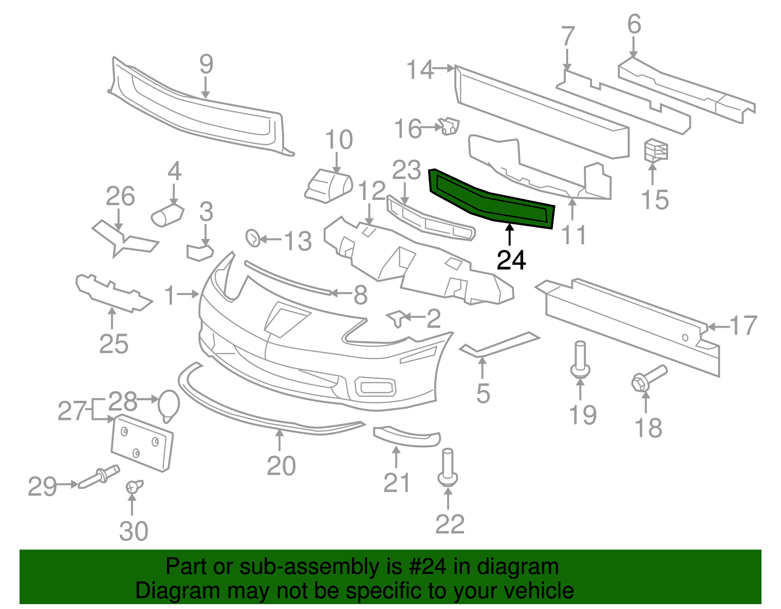 2006-2013 Chevrolet Corvette Radiator Air Lower Baffle Bracket 15822871 ...