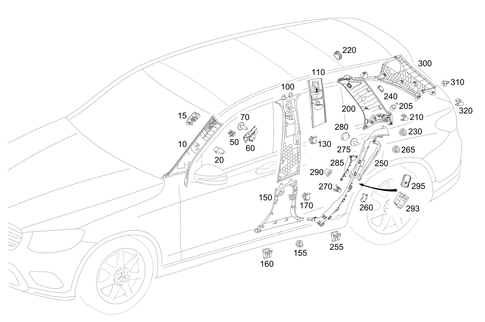 Trim for a, B, C and D-Pillar for 2020 Mercedes-Benz GLC 63 AMG ...