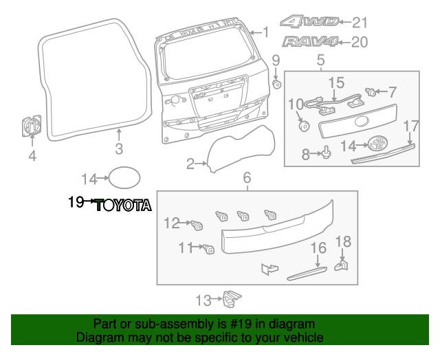 2009-2011 Toyota RAV4 Nameplate 75441-42040 | Toyota Parts Center
