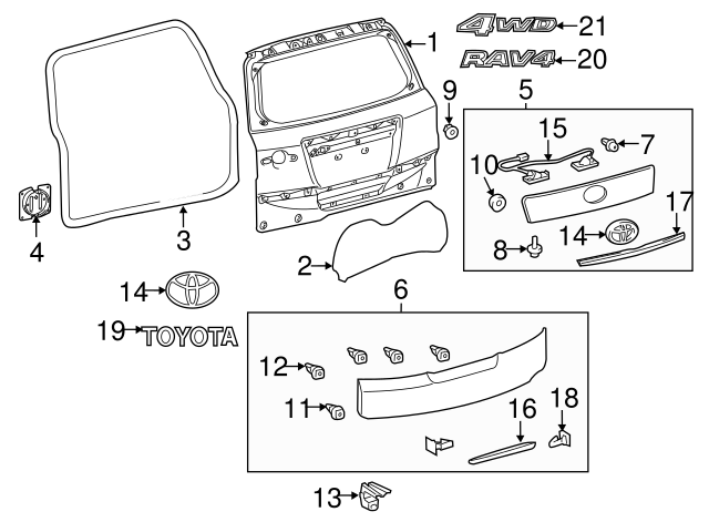 2009-2012 Toyota RAV4 Door Shell 67005-42390 | Toyota Parts Center