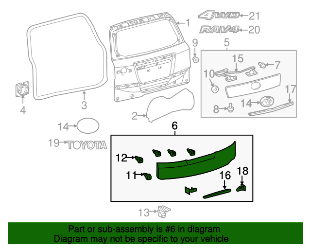 76802-42110-D0 - Trim Cover 2009-2012 Toyota RAV4 | Bam Wholesale Parts
