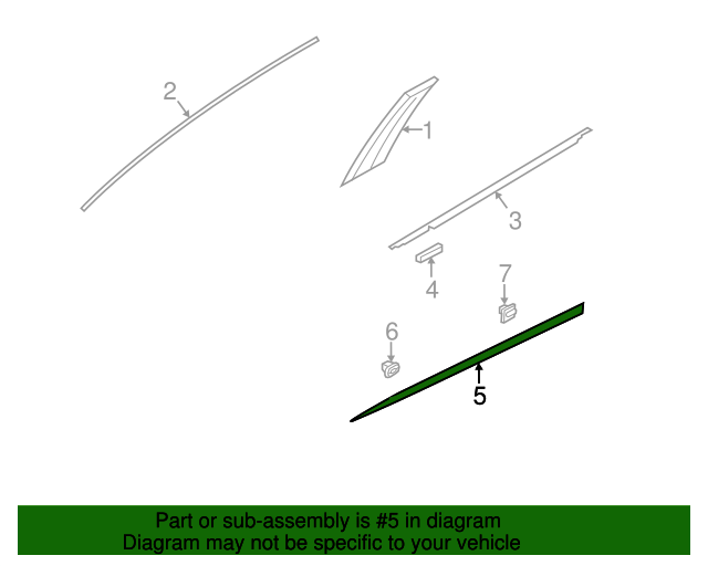 87711-3V000 - Door Molding 2012-2017 Hyundai Azera | AutoNationParts.com