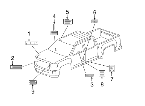 Labels for 2018 Chevrolet Silverado 1500 parts.folsomchevy