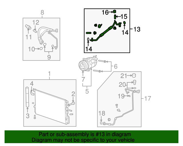 2010-2017 GM Hose Assembly-A/C Evpr Txv 22877478 | TascaParts.com