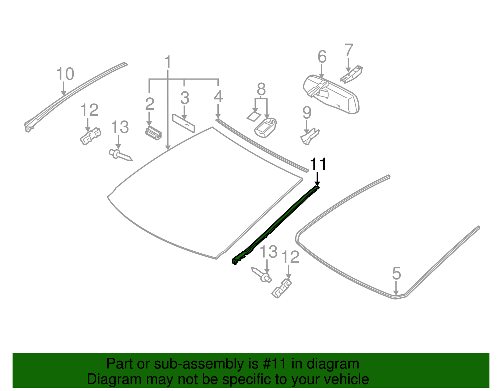 2011-2017 Lexus CT200h Windshield Molding 75536-76010 | OEM Parts Online