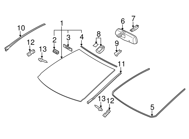 75535-76010 - Windshield Molding - 2011-2017 Lexus CT200h | MyLexusParts