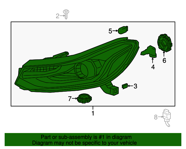 42725481 - Passenger Side Headlamp 2017-2022 Chevrolet Trax | GMPartsNow