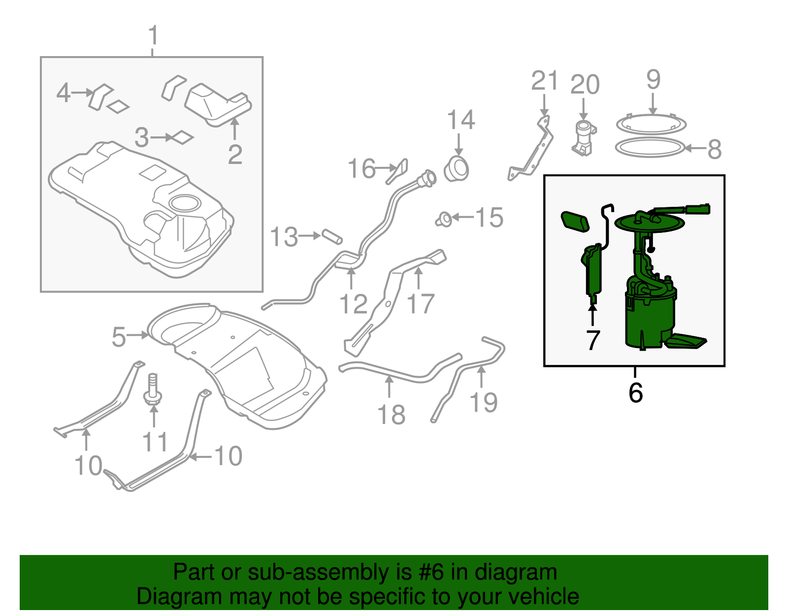 2010-2012 Ford | Fuel Pump Assembly | AL8Z-9H307-C | Walls' Ford Parts