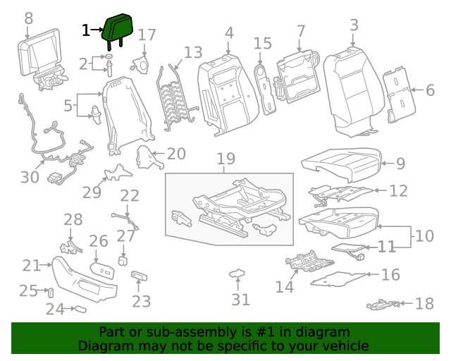 2021-2023 GM Headrest 84915124 | GMPartsDirect.com