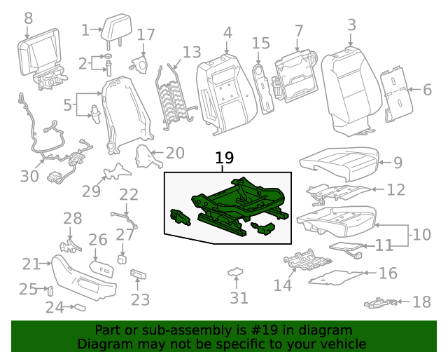 Front Passenger Side Seat Cushion Frame 84973812 | GMPartsDirect.com