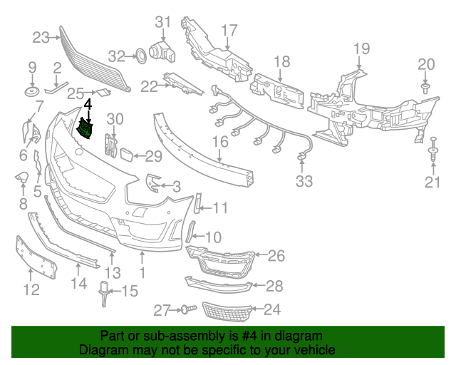 231-885-00-16 - Bumper Cover Stiffener 2013-2016 Mercedes-Benz ...