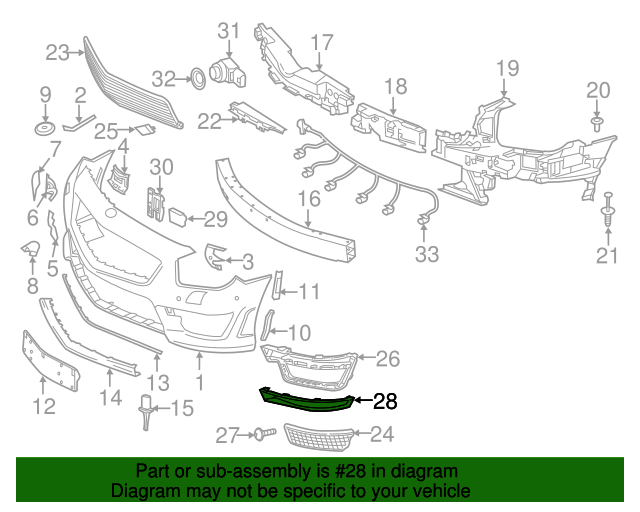 231-885-02-74-64 - Bumper Trim 2013-2016 Mercedes-Benz SL 63 AMG ...