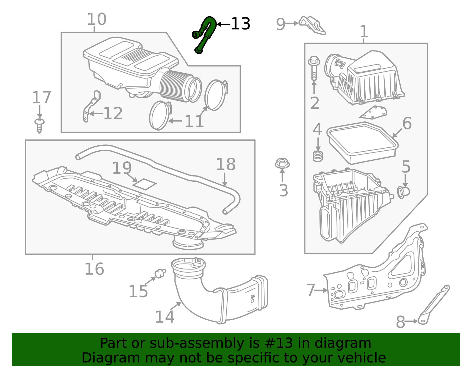 2019-2025 GM Passenger Side Positive Crankcase Ventilation (PCV) Fresh ...