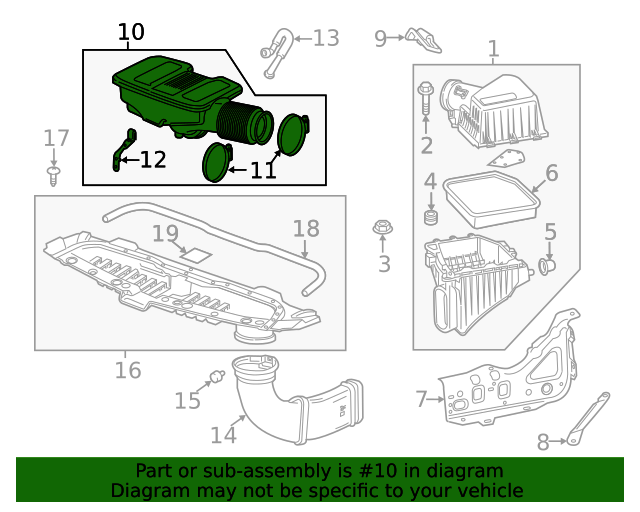2019-2024 GM Air Cleaner Outlet Duct 84467638 GM | GMPartsDirect.com