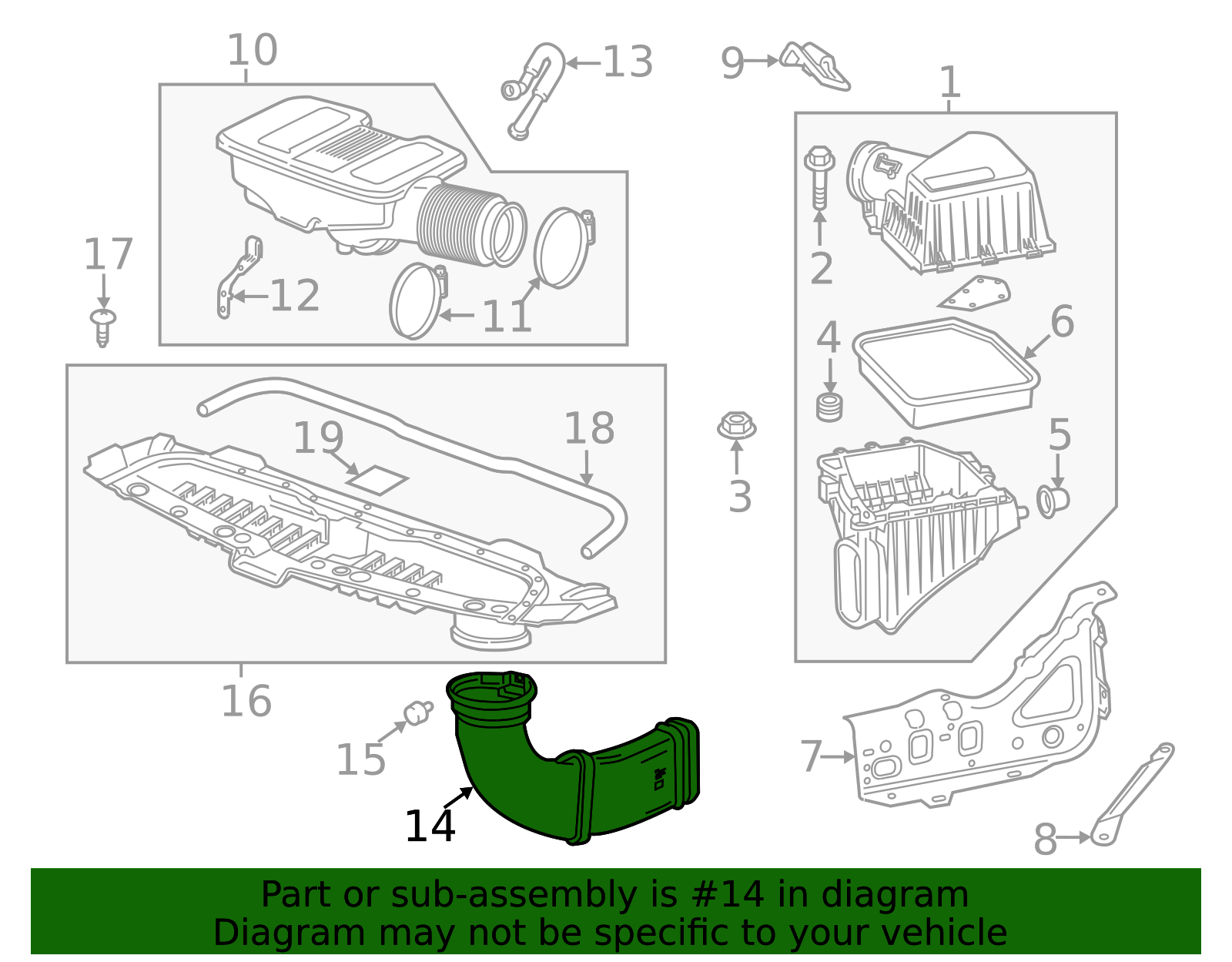 2019-2025 GM Intake Air Duct 84478598 GM | GMPartsDirect.com