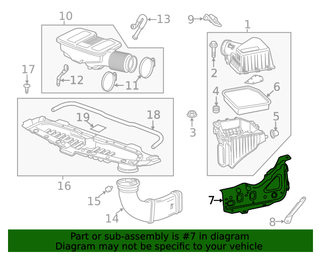 2019-2024 GM Driver Side Wheel Housing Bracket 84407003 GM ...