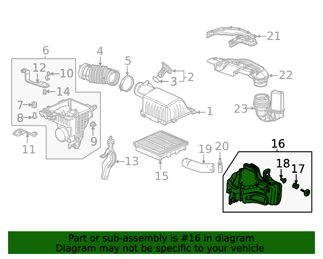 OEM 2022-2024 Honda Civic Engine Air Intake Resonator 17230-64A-A00 ...