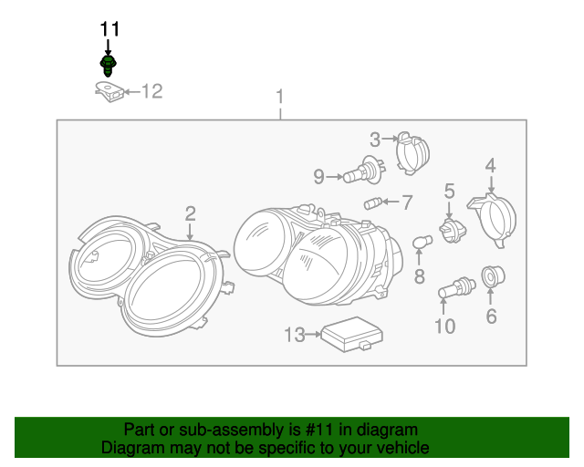 000000-000042 - Headlight Mounting Screw 2000-2006 Mercedes-Benz ...