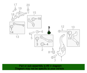 WHT-004-995 - Lower Ball Joint Lock Nut 2009-2024 Audi | Audi OEM Parts