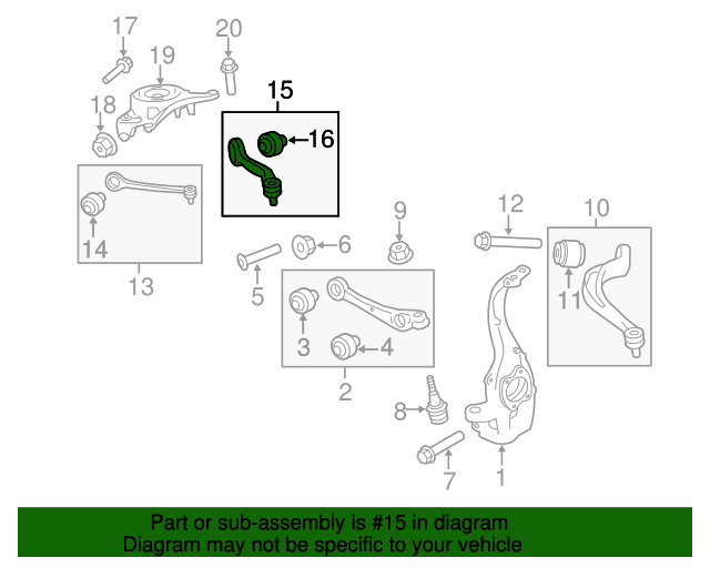 2009-2017 Audi Suspension Control Arm 8K0-407-510-P | AutoNationParts.com